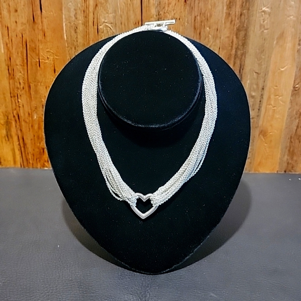 Tiffany & Co Vintage 10 Strand Mesh Toggle Heart Neck… - Gem